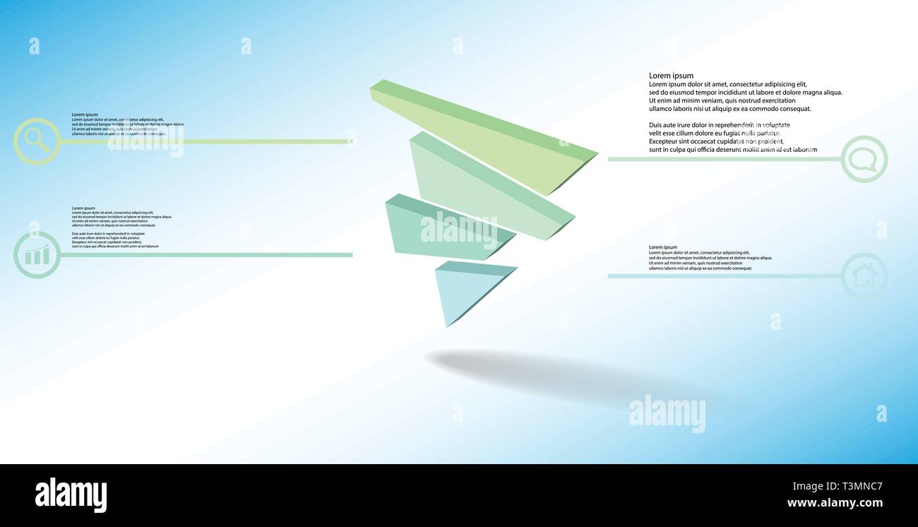 3D illustration infographic template. The embossed triangle is randomly ...