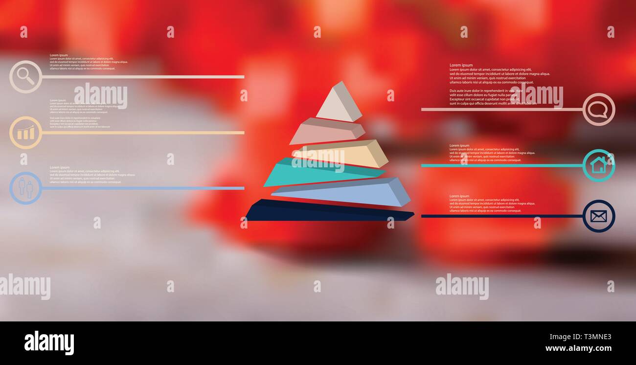 3D illustration infographic template. The embossed triangle is randomly ...