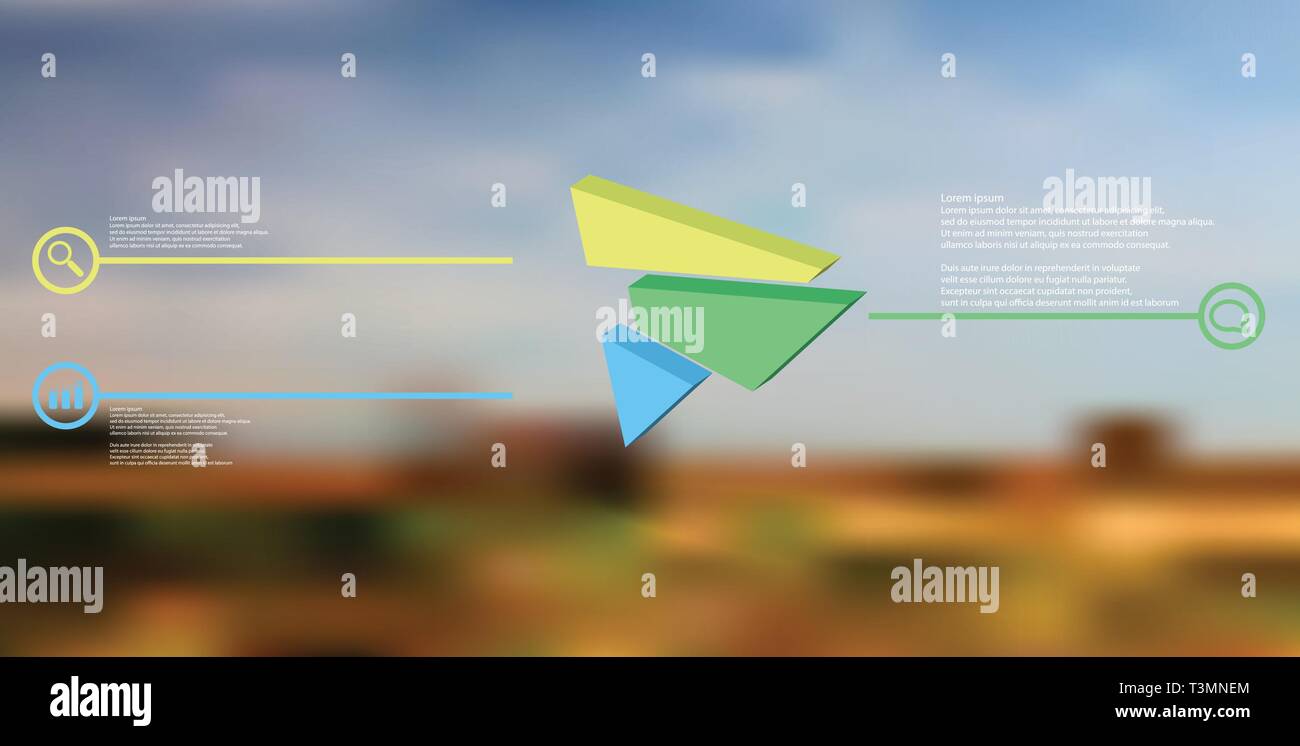 3D illustration infographic template. The embossed triangle is randomly ...