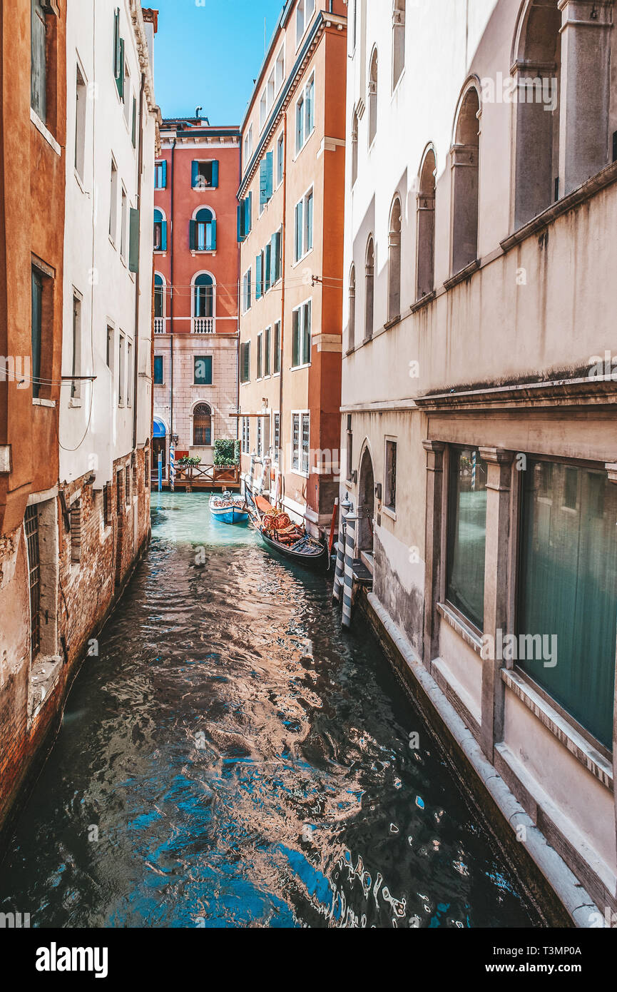 Venice, city of Italy. View of the canal, the Venetian landscape with ...