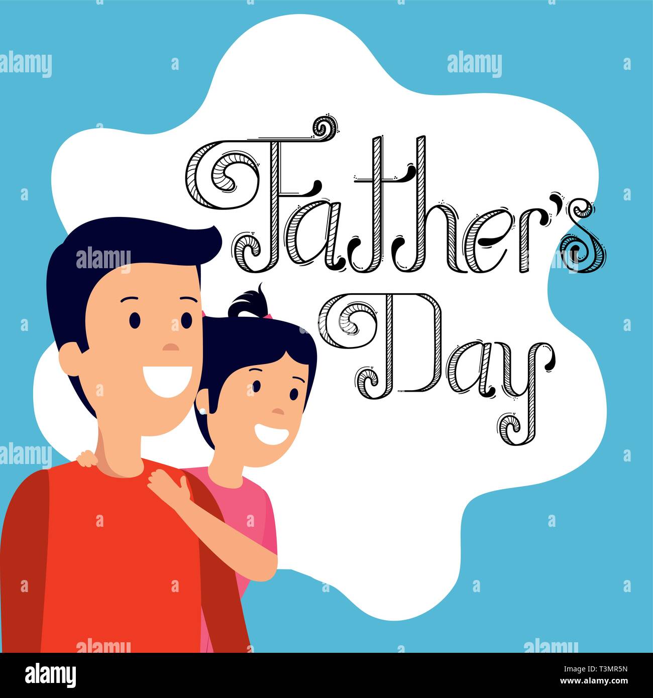 man with his girl to fathers day celebration Stock Vector Image & Art ...