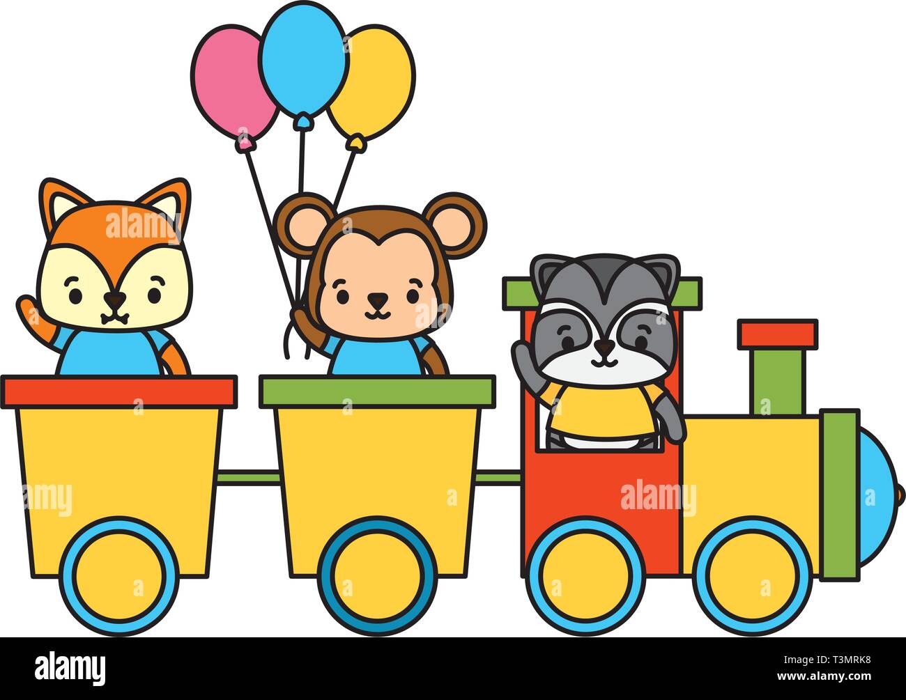cute animal train toys Stock Vector Image & Art - Alamy