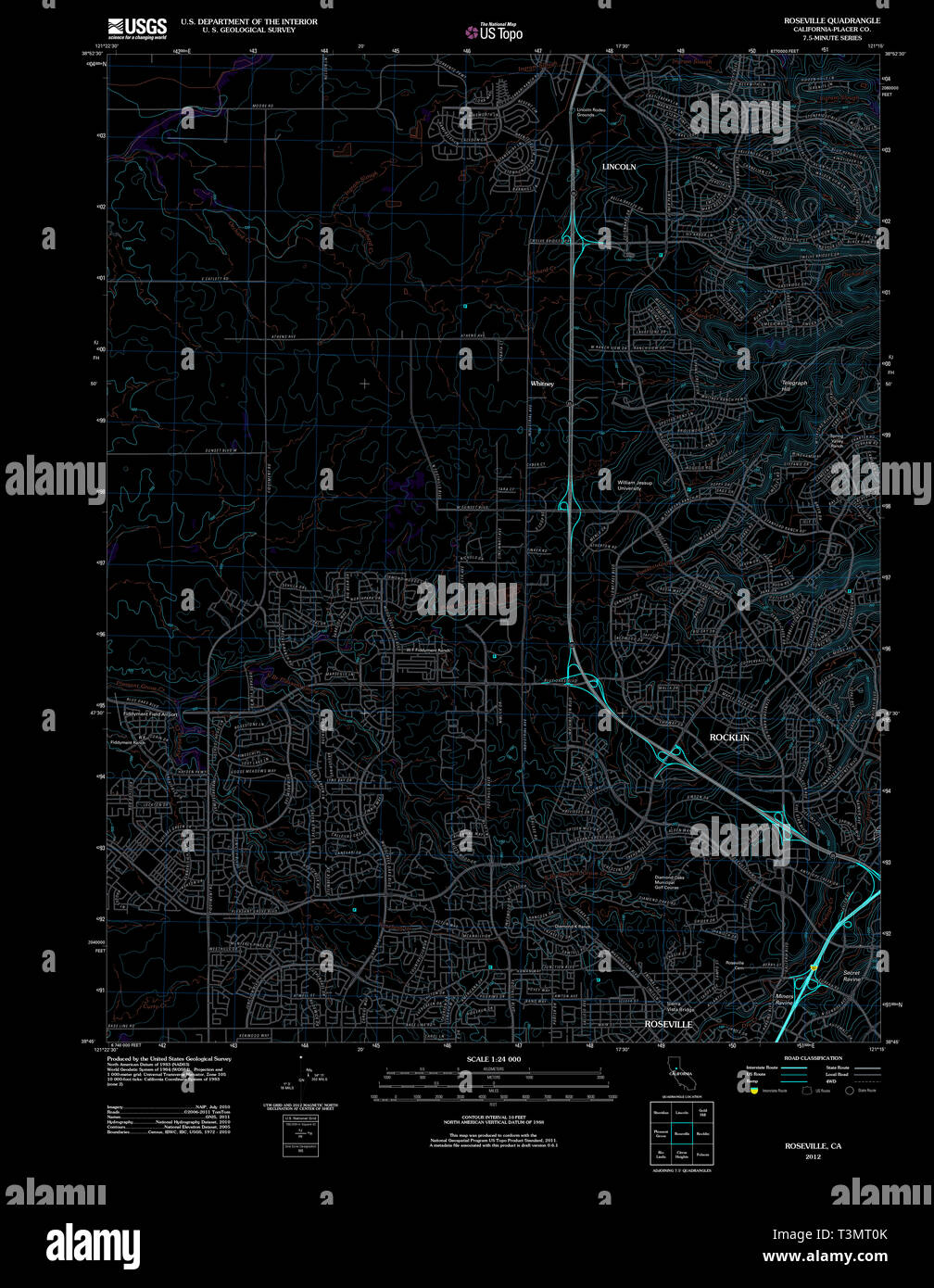 Roseville ca map hi-res stock photography and images - Alamy