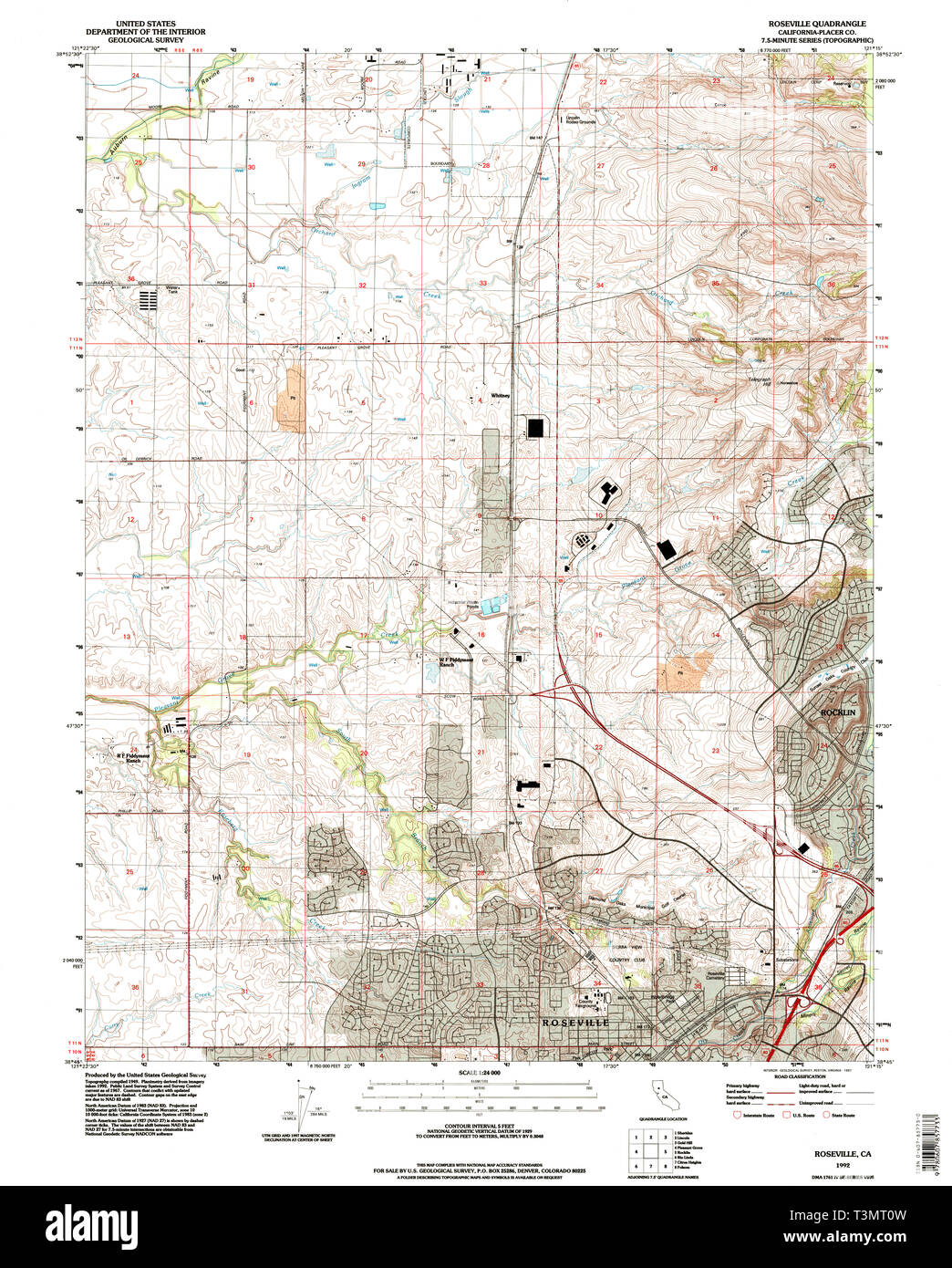 Roseville ca map hi-res stock photography and images - Alamy