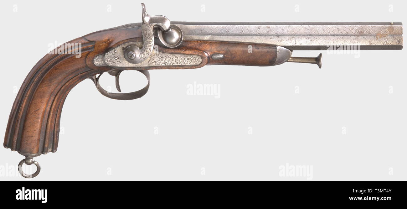 Small arms, pistols, caplock pistol, caliber 16,5 mm, St. Etienne ...