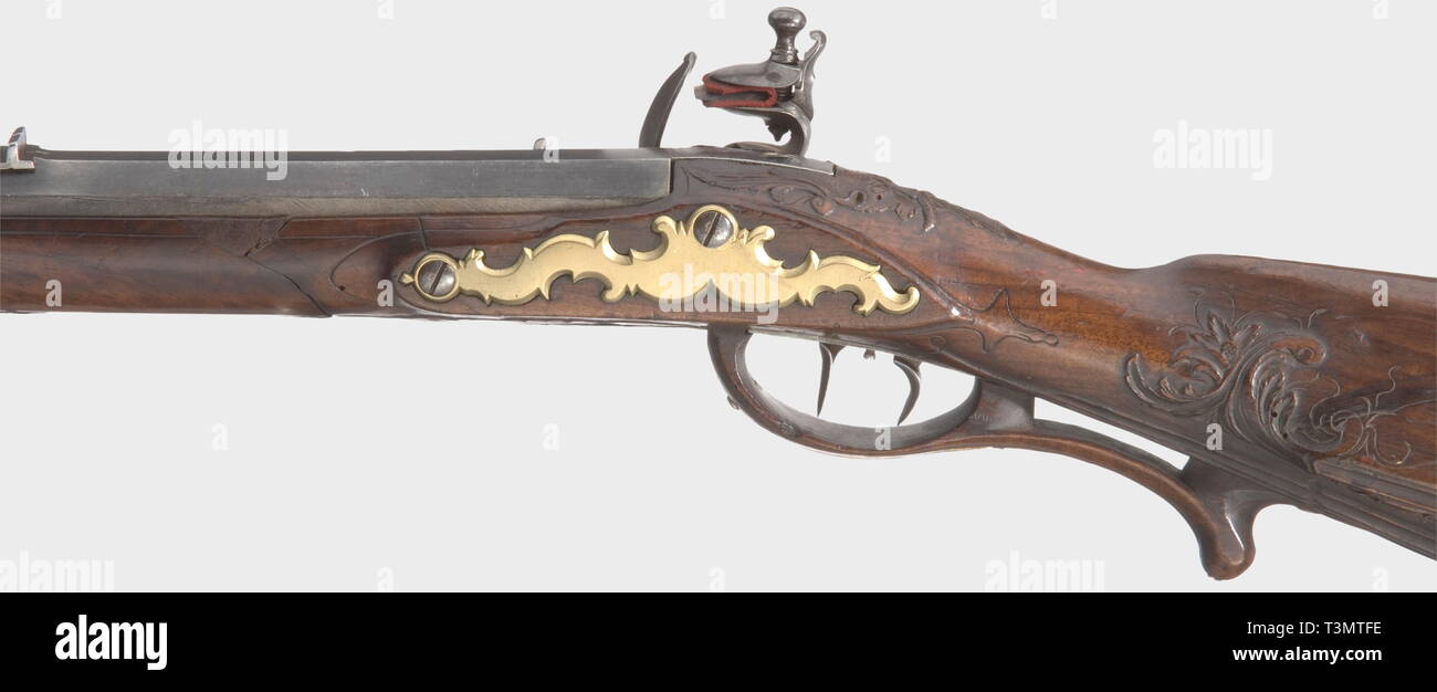 Civil long arms, flintlock and caplock, flintlock rifle, German, circa ...