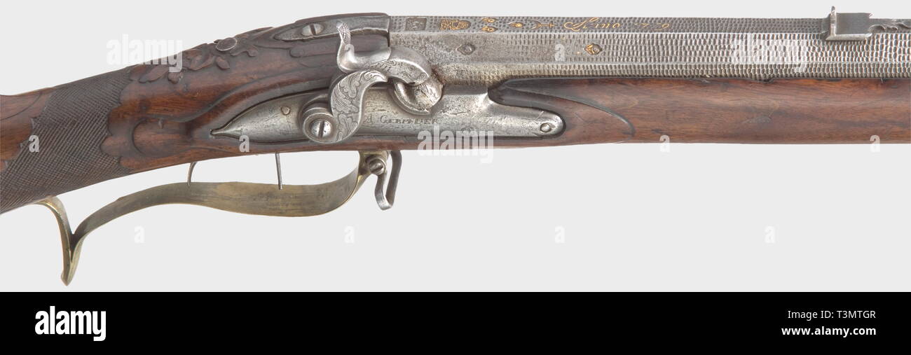 Civil long arms, flintlock and caplock, caplock rifle, German(?), circa ...