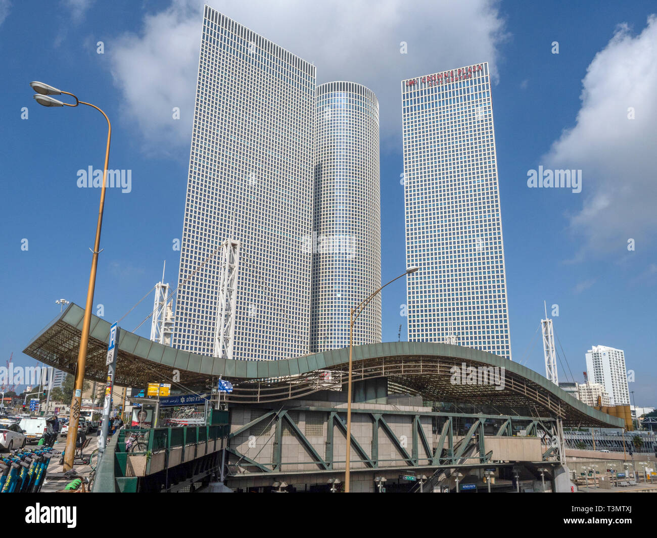 Azrieli towers. Modern, glass faced High rise buildings in Tel Aviv ...