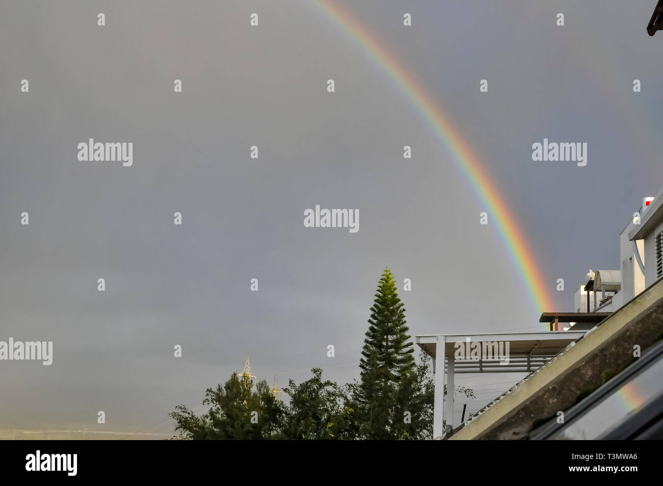Rainbow over Haifa, and Haifa Bay Israel Stock Photo - Alamy