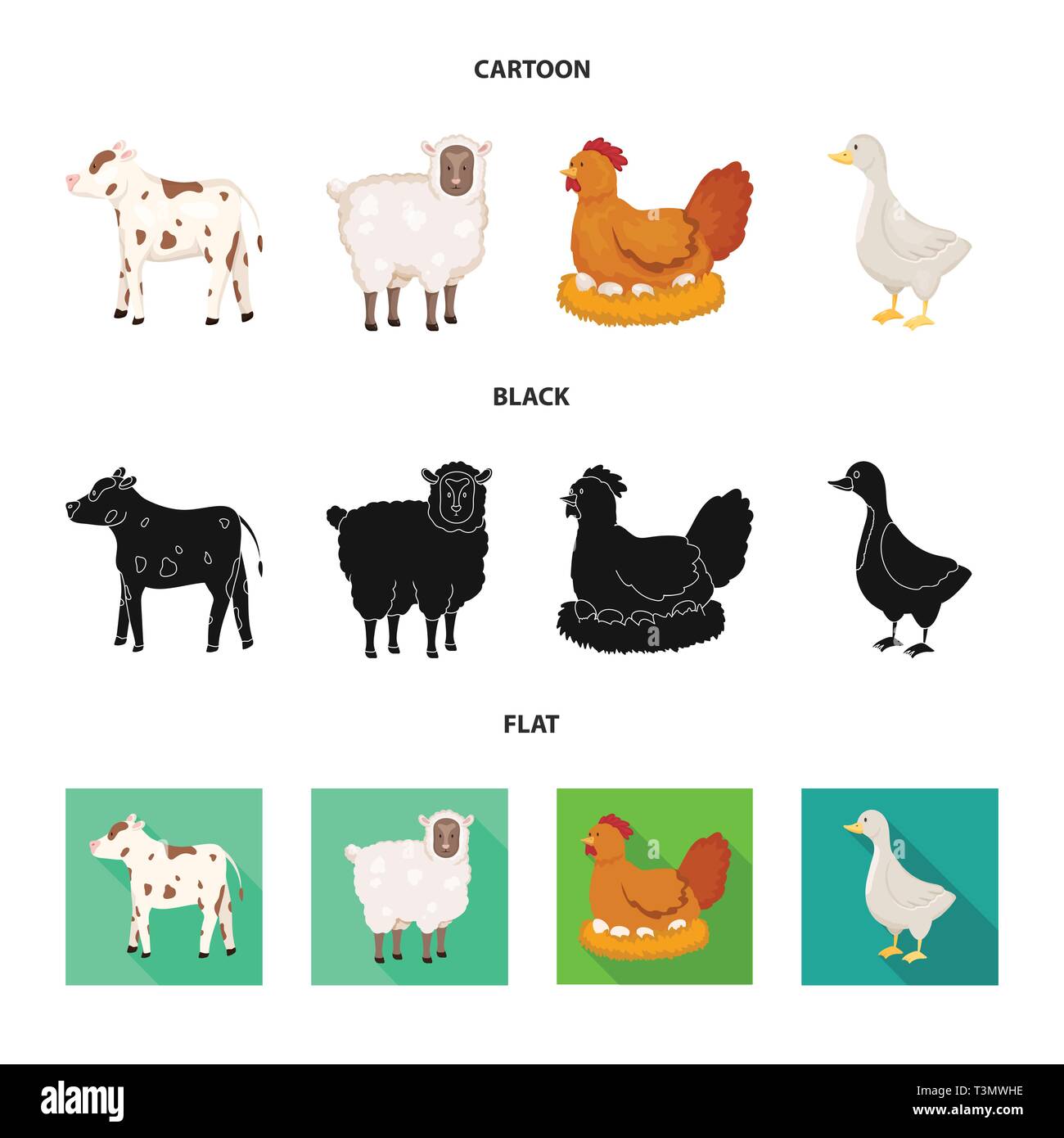 Vector illustration of breeding and kitchen logo. Set of breeding and ...