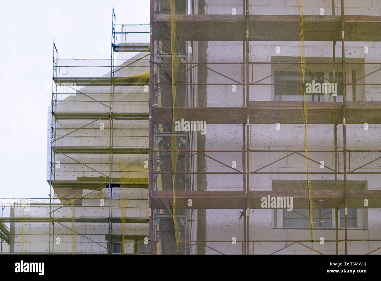 Building facade renovation, house reconstruction, repair Stock Photo ...