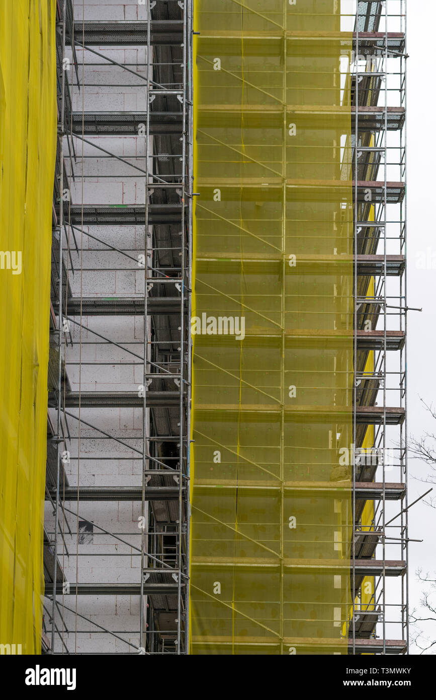 Building facade renovation, house reconstruction, repair Stock Photo ...