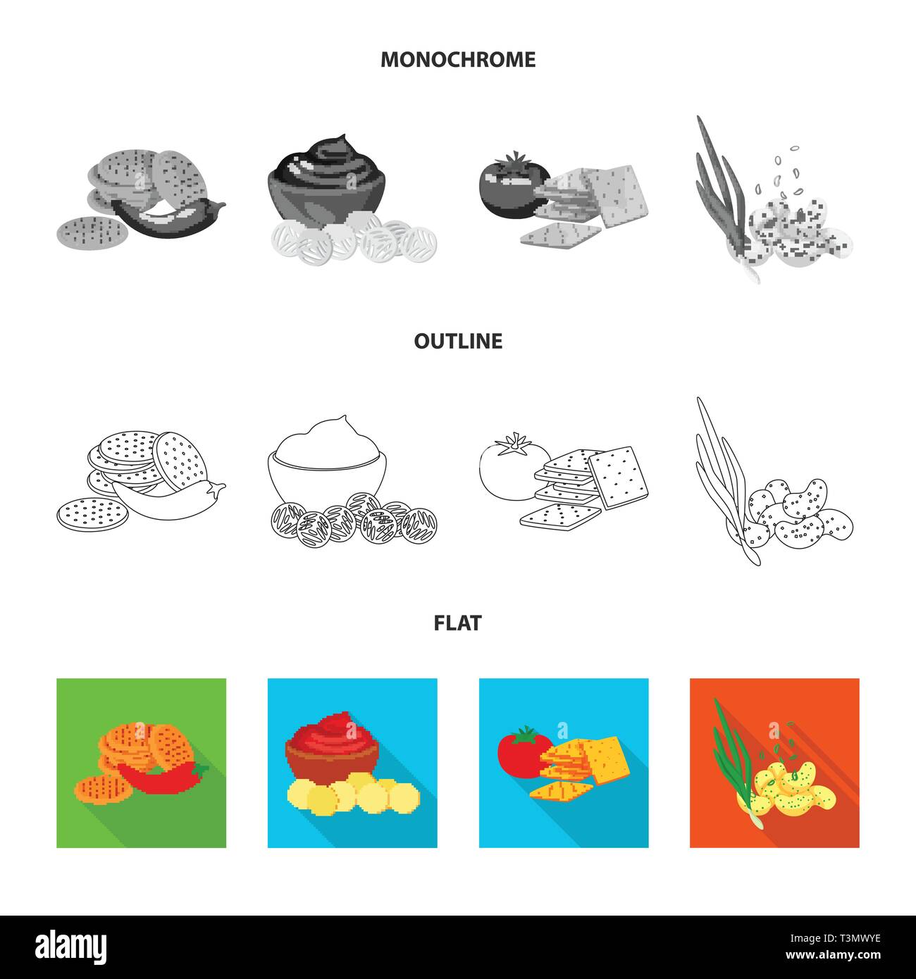 Isolated object of taste and seasonin symbol. Set of taste and organic ...