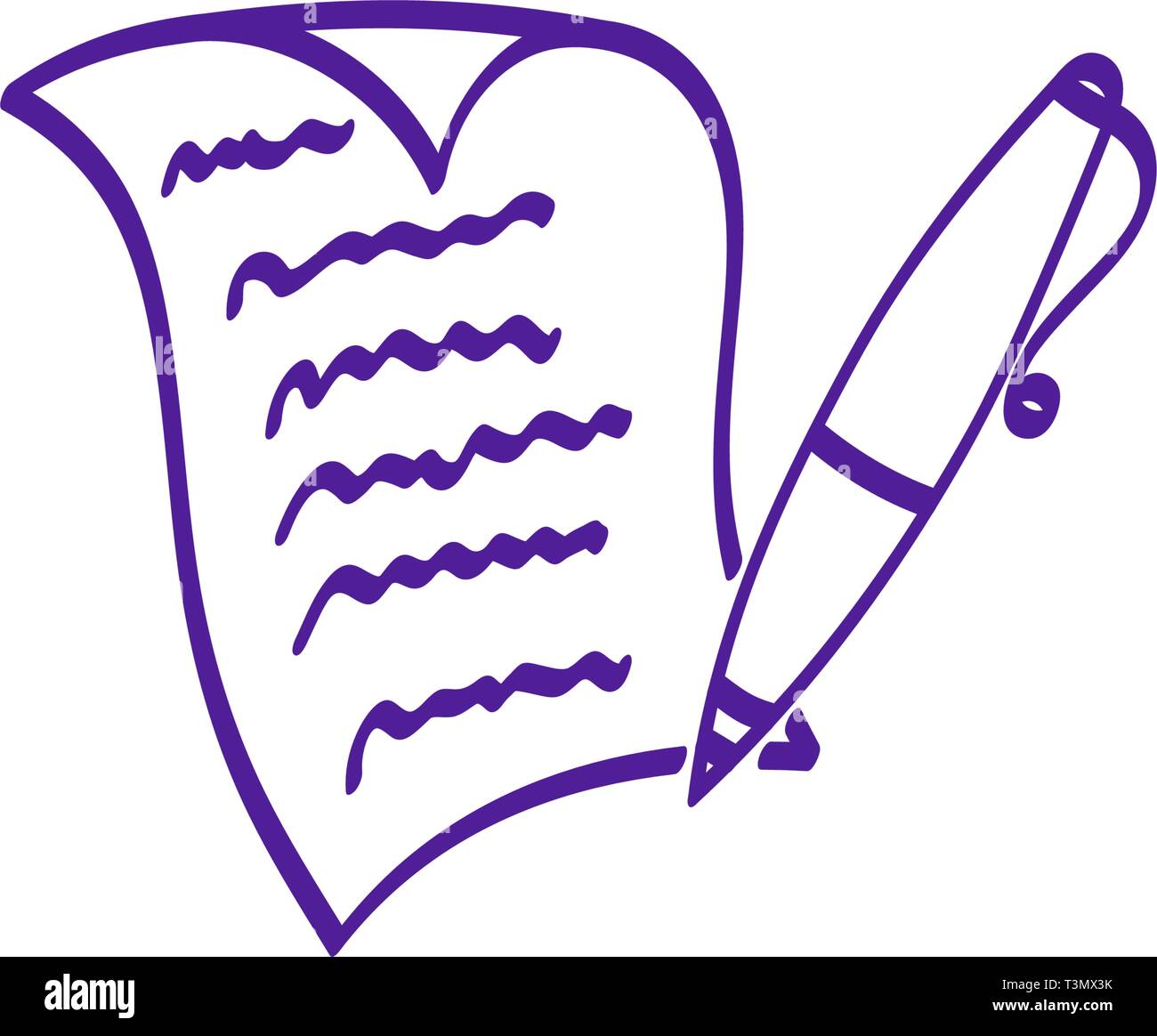 Illustration sheet paper written Stock Vector Images - Alamy