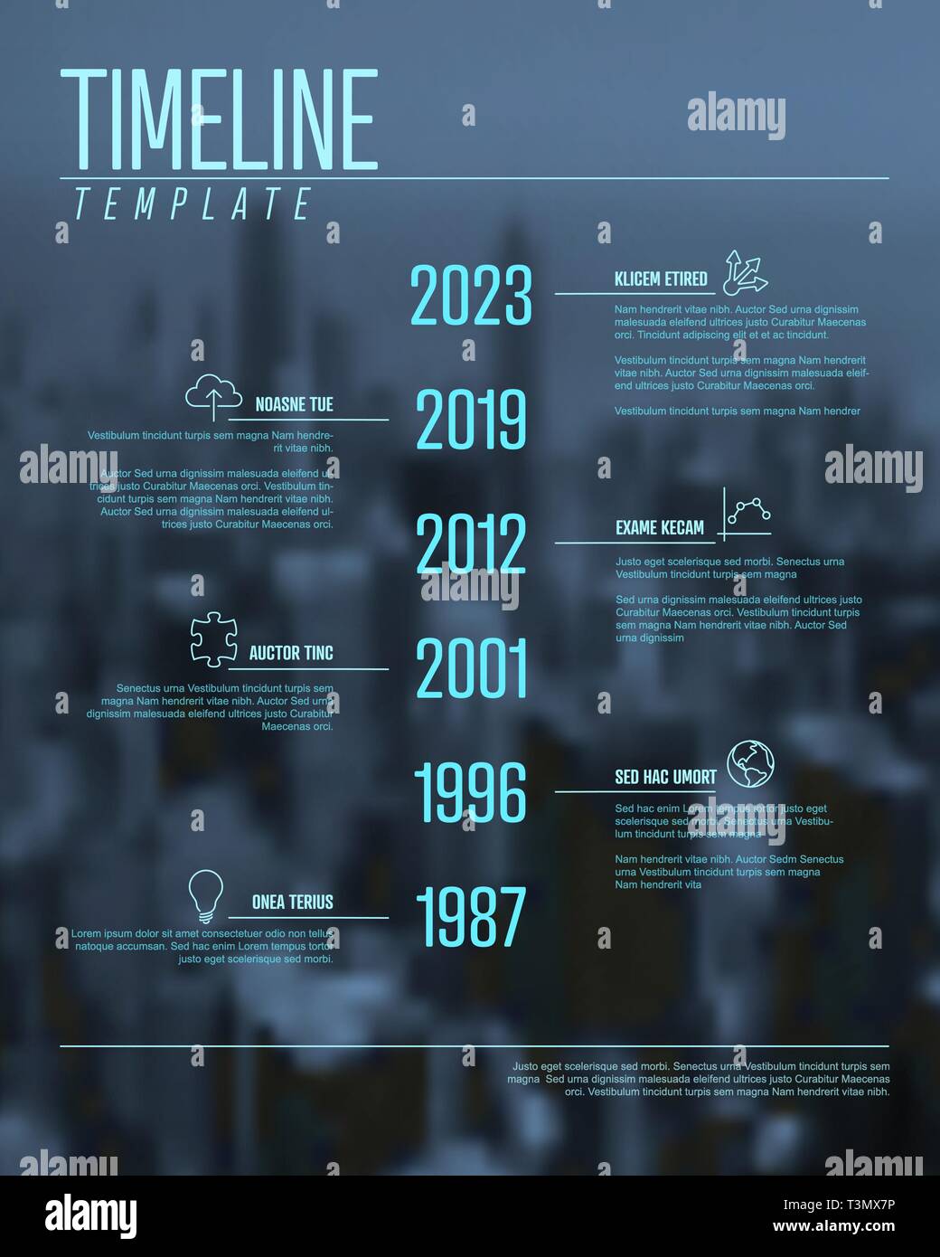 Vector Infographic timeline template with big year numbers, icons ...