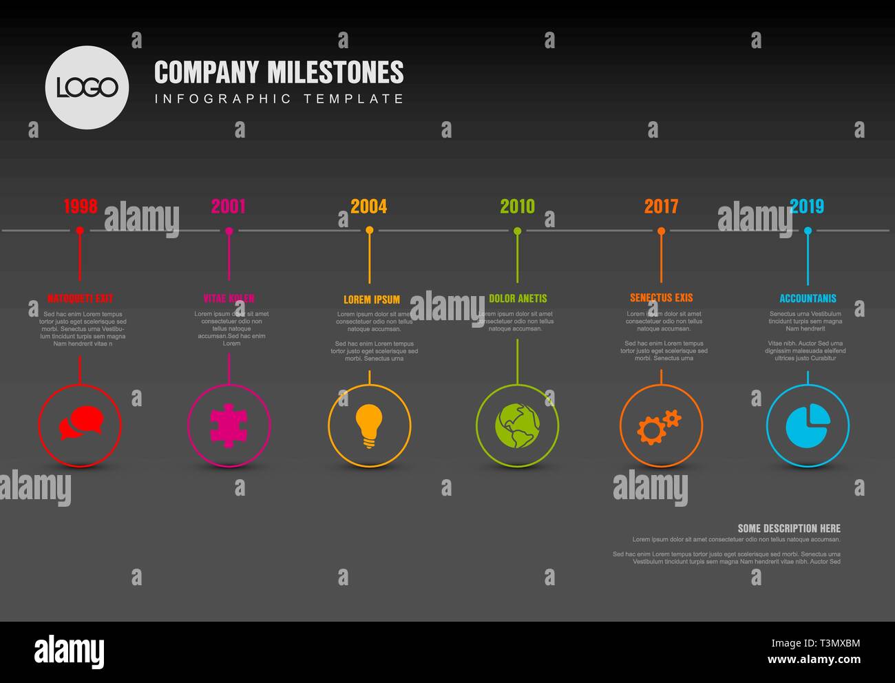 Vector Infographic Company Milestones Timeline Template with pointers ...