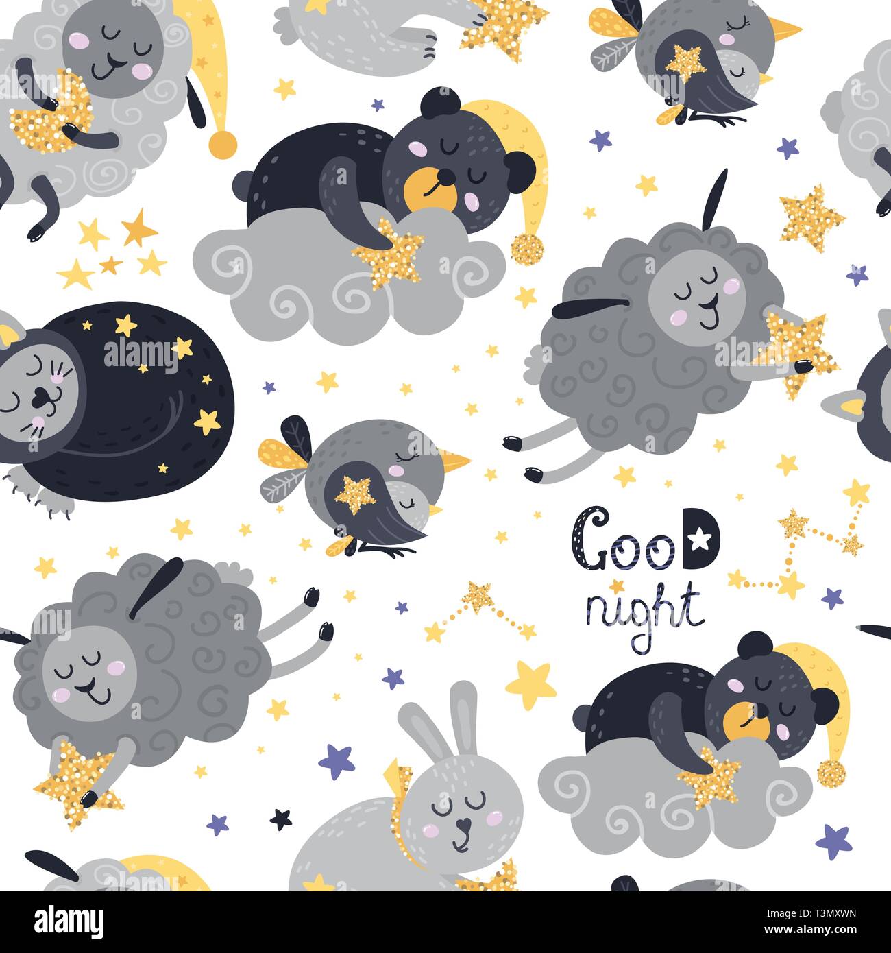 Sleeping animals wild Stock Vector Images - Alamy