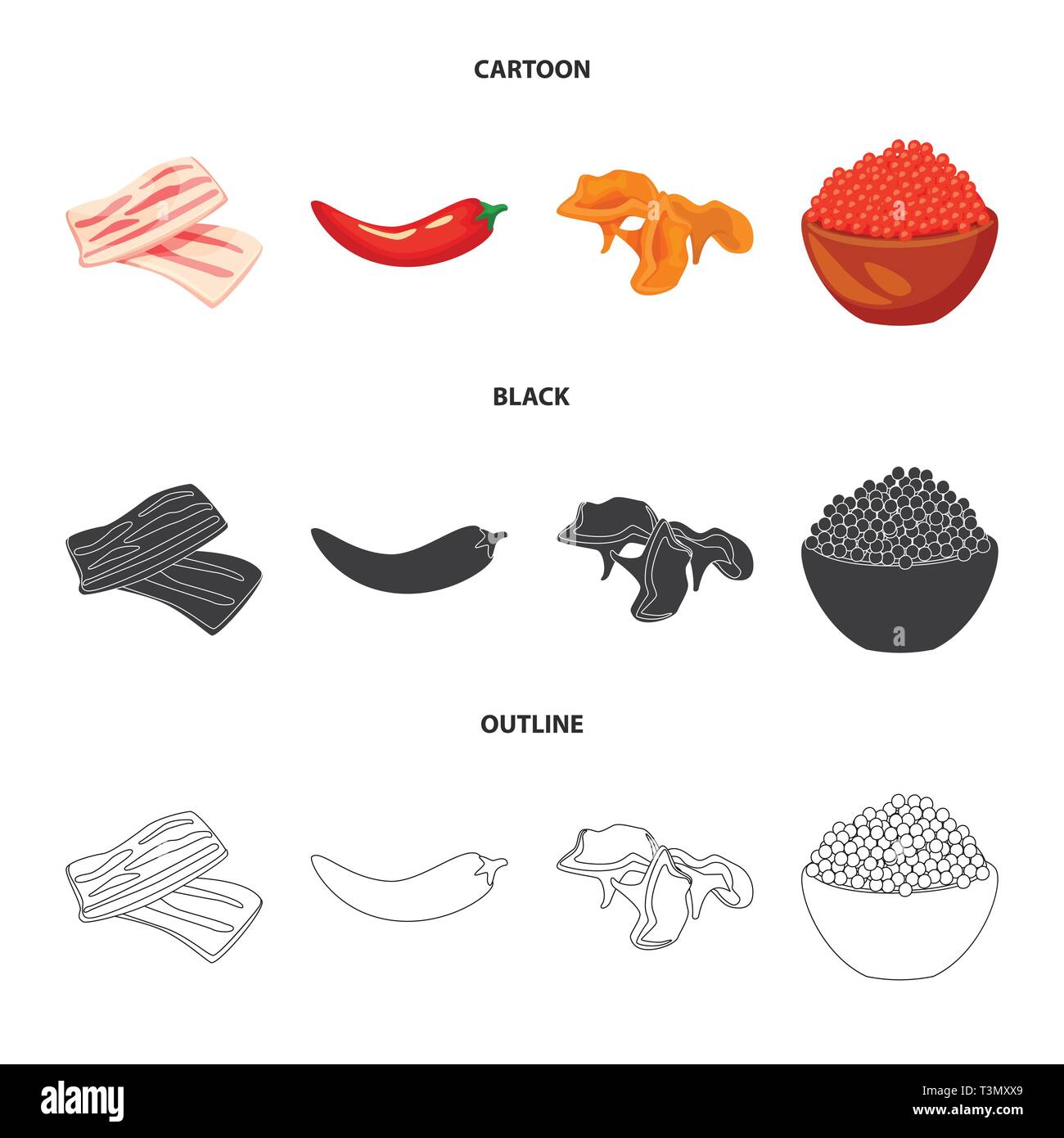Vector design of taste and product symbol. Set of taste and cooking ...