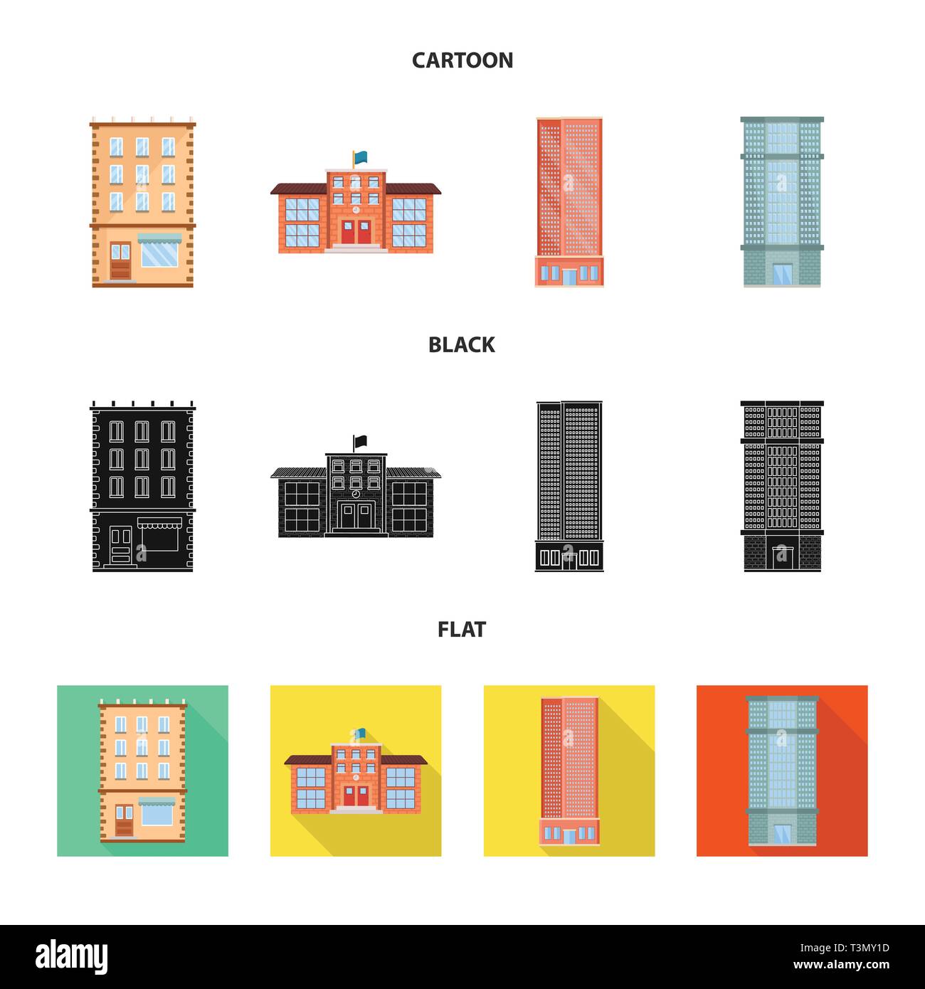 Vector design of municipal and center symbol. Set of municipal and ...