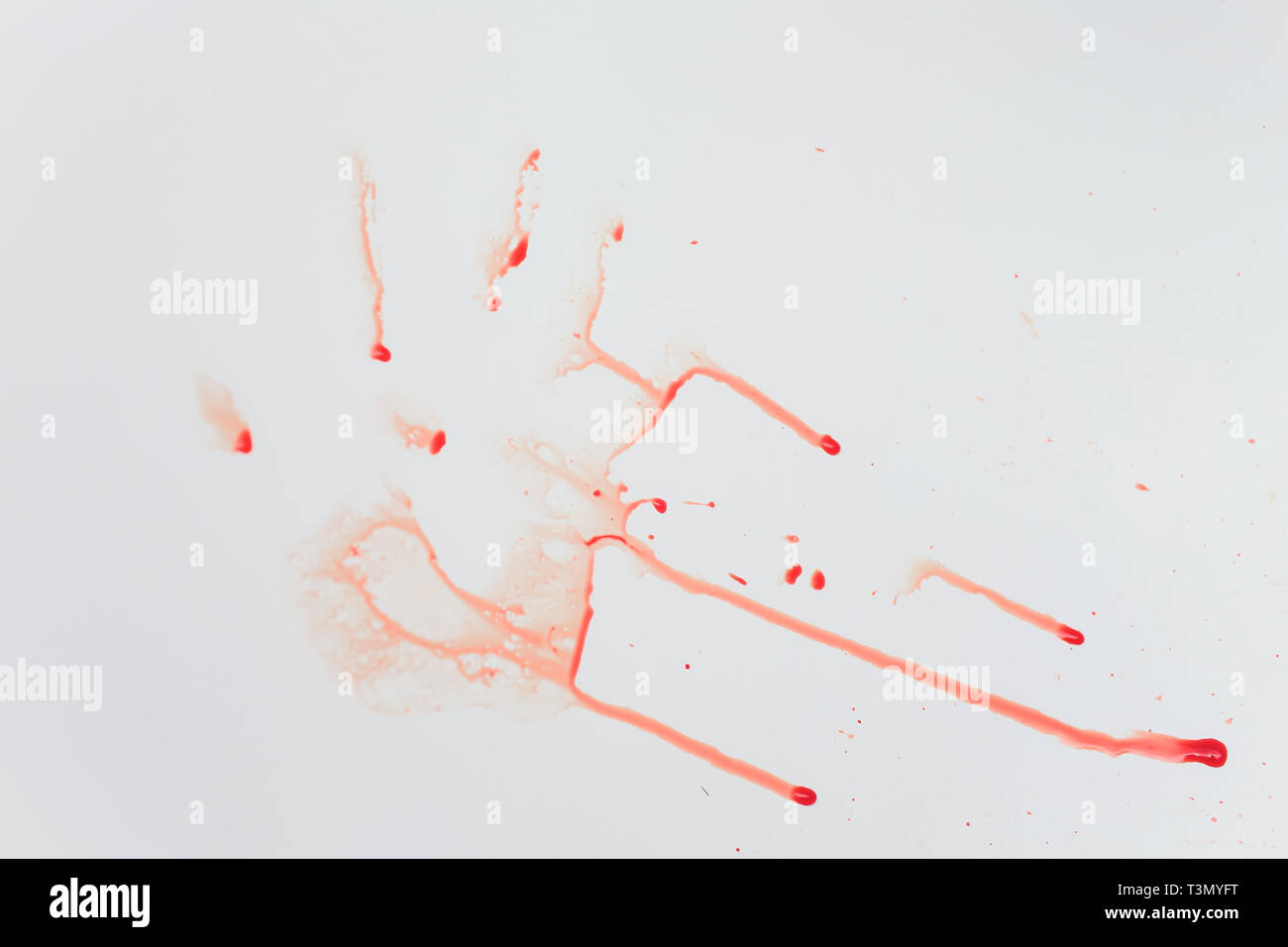 bloody wounds on hand bleeds on a white background Stock Photo - Alamy