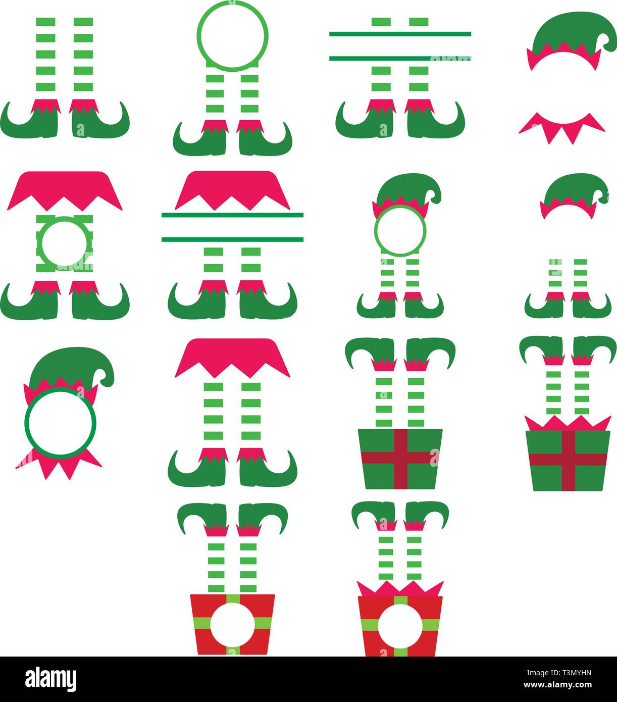 Christmas Elf with monogram Stock Vector Image & Art - Alamy