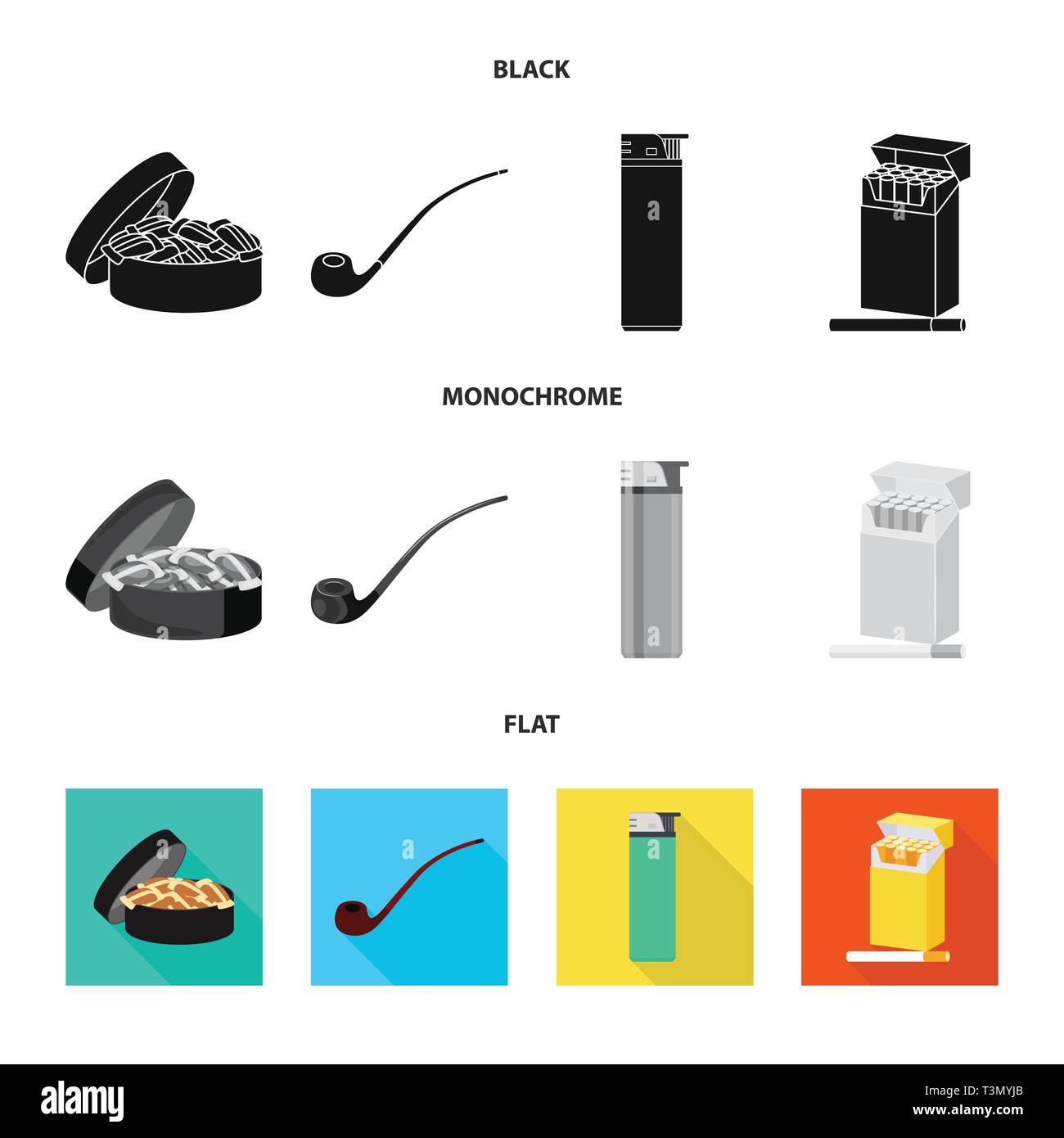 Vector illustration of refuse and stop sign. Collection of refuse and ...