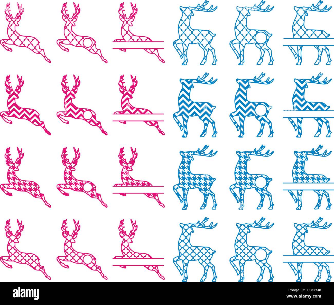 Deer split monogram Stock Vector Images - Alamy