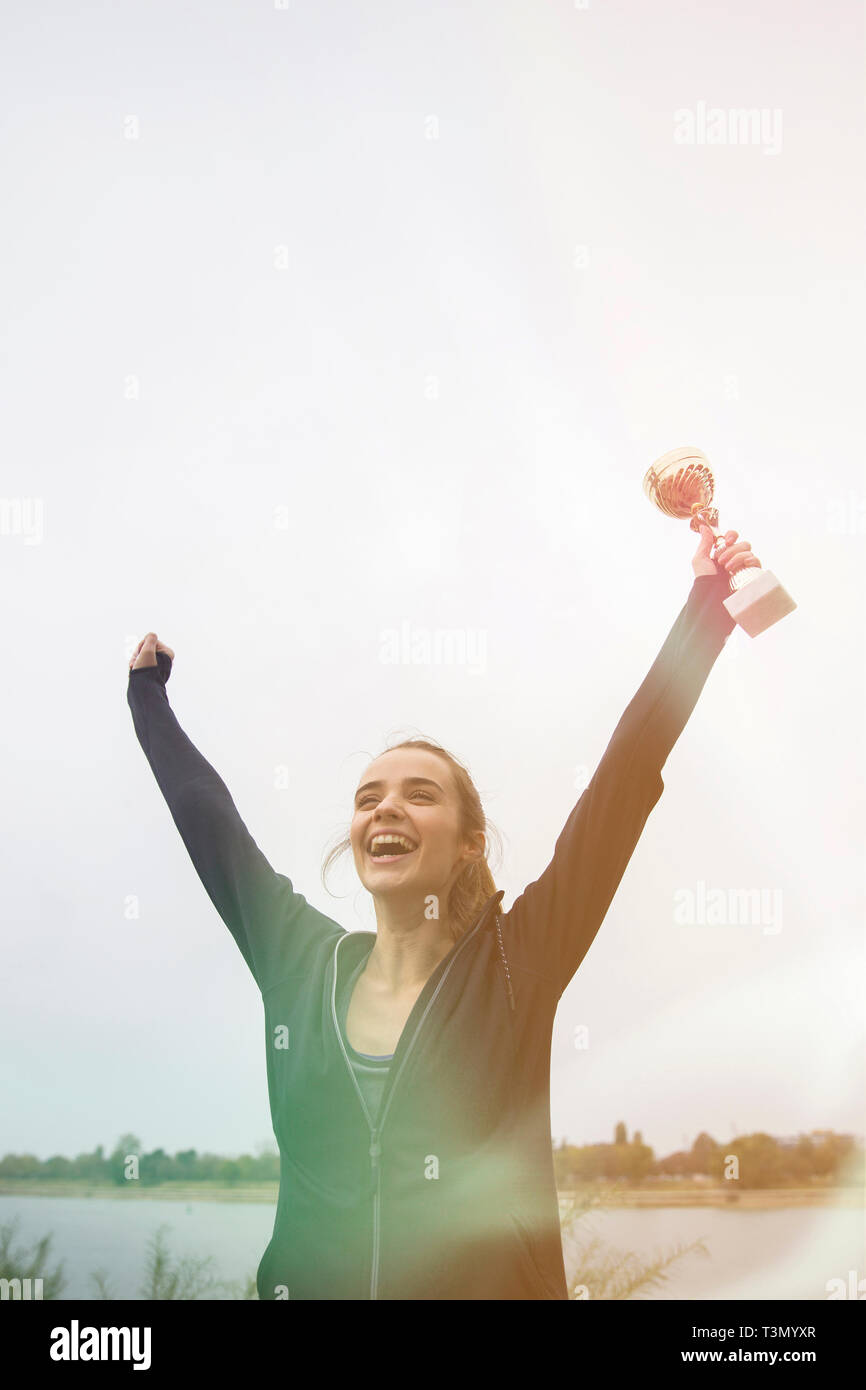 Female Gold Trophy High Resolution Stock Photography and Images - Alamy