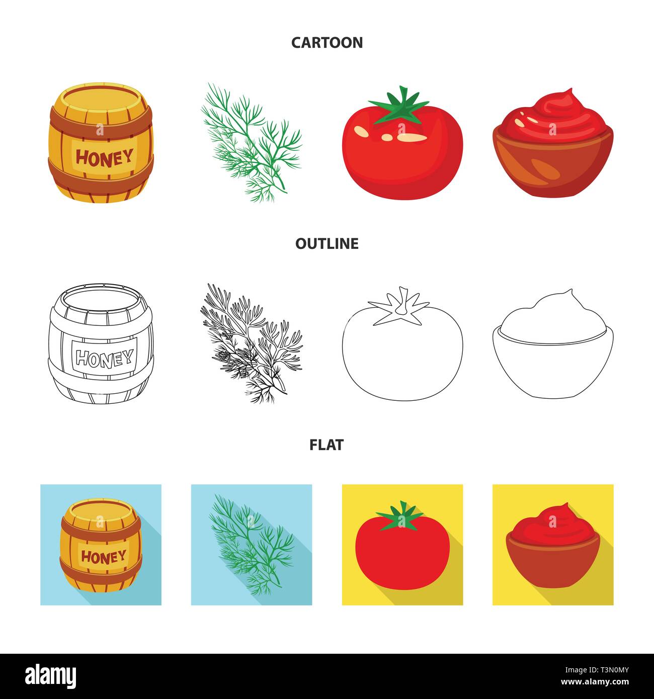 Isolated object of taste and product sign. Collection of taste and ...