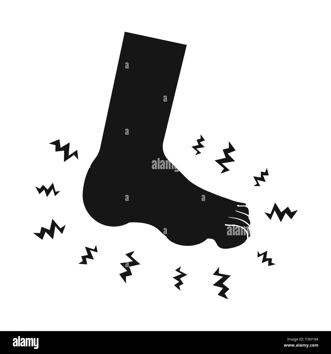 Isolated object of foot and flatfoot sign. Collection of foot and ...