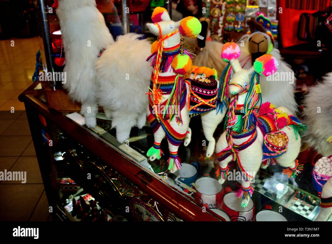 Alpaca wool dolls - Jorge Chavez airport in LIMA. Department of Lima ...