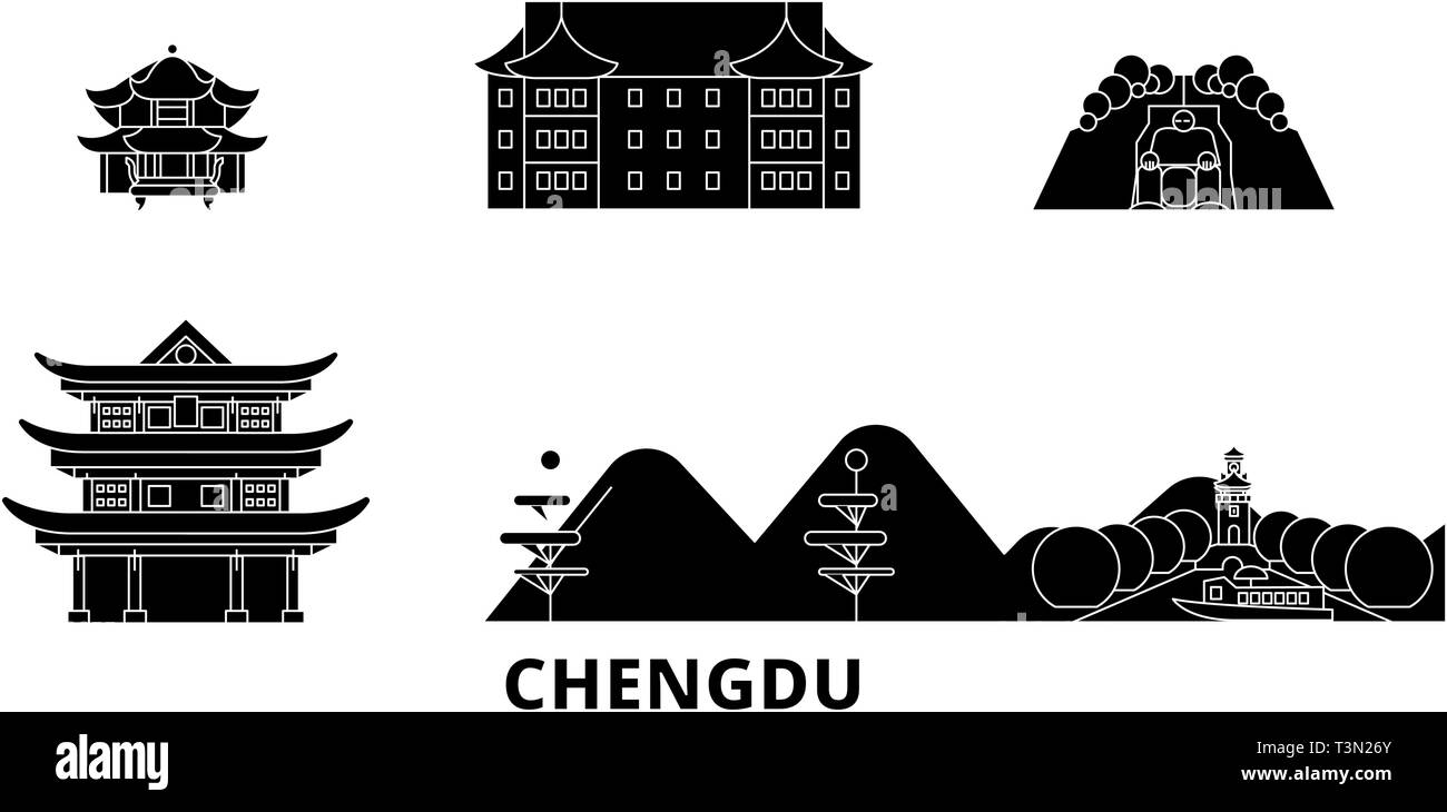 Chengdu night view Stock Vector Images - Alamy