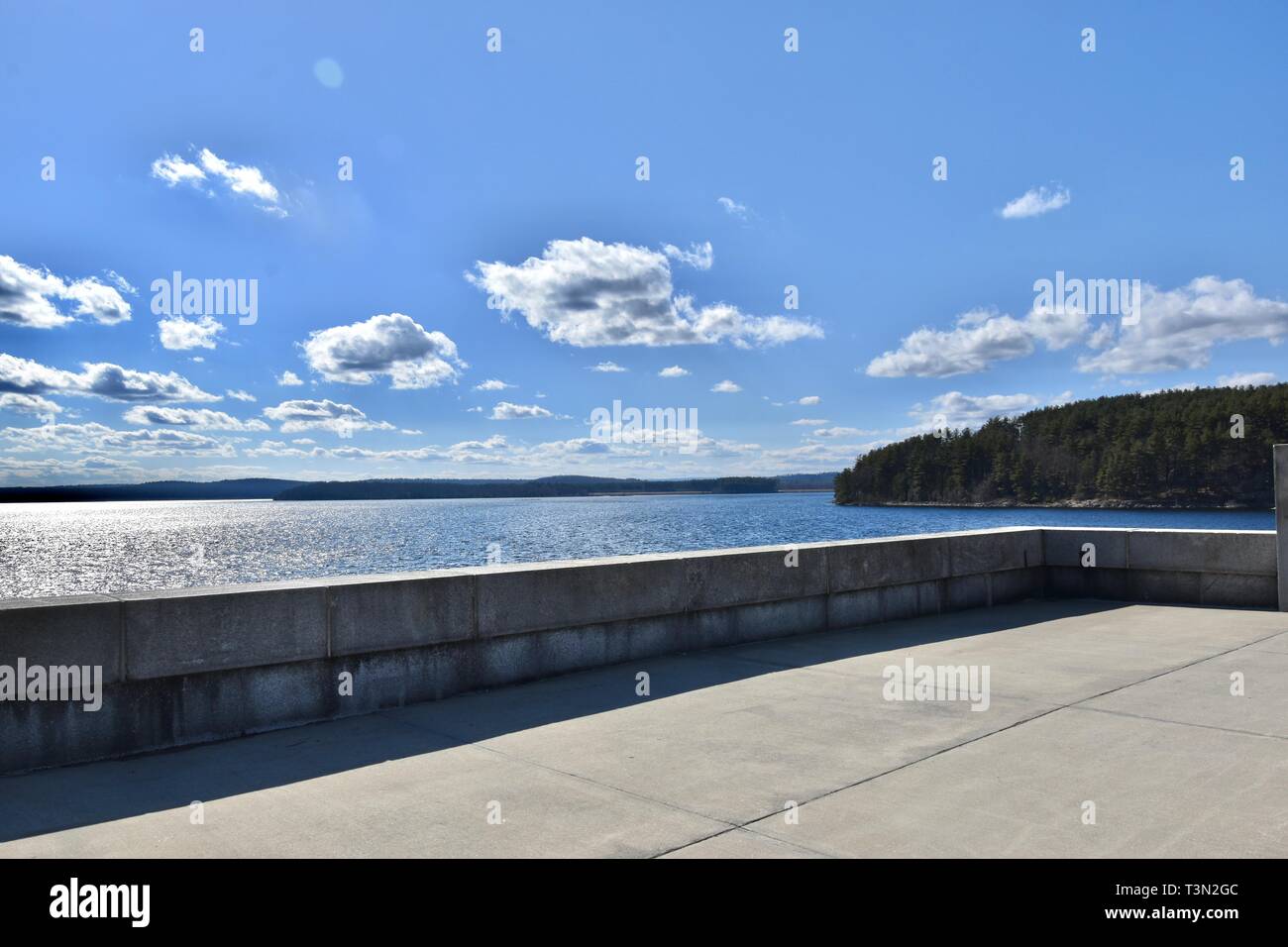 The dam to the Wachusett Reservoir in Clinton, Massachusetts Stock ...