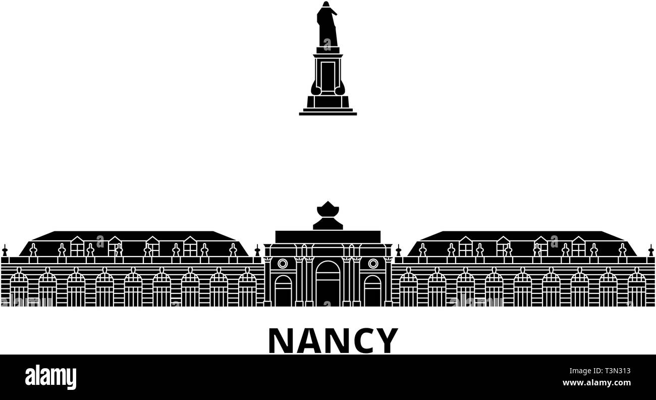 France, Nancy Landmark flat travel skyline set. France, Nancy Landmark ...