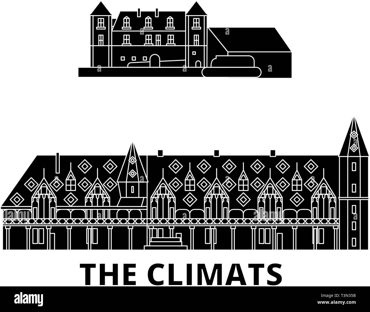 Black white panorama ski Stock Vector Images - Alamy