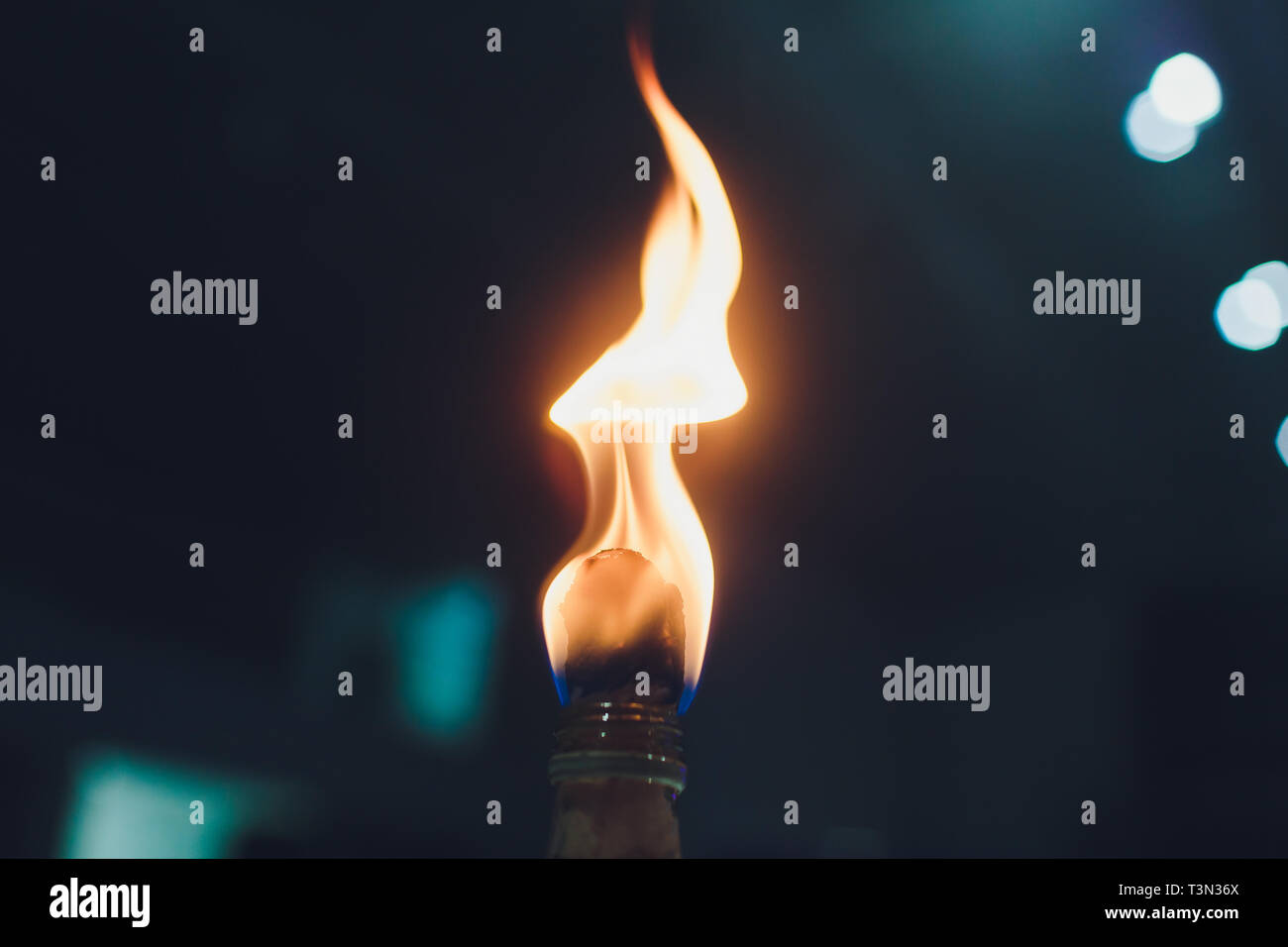 Beautiful fire flames on a black background Stock Photo - Alamy
