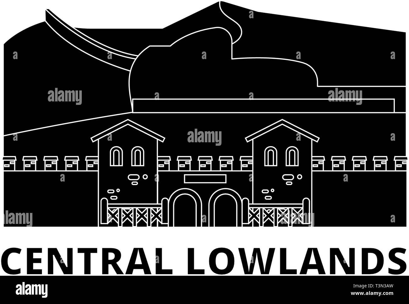 Germany, Central Lowlands flat travel skyline set. Germany, Central ...