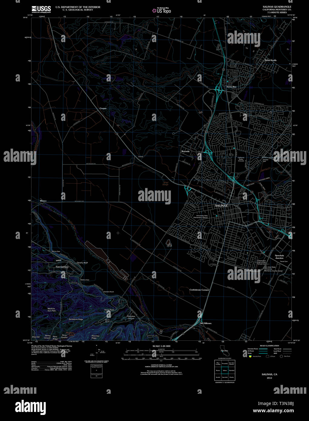 Salinas map hi-res stock photography and images - Alamy
