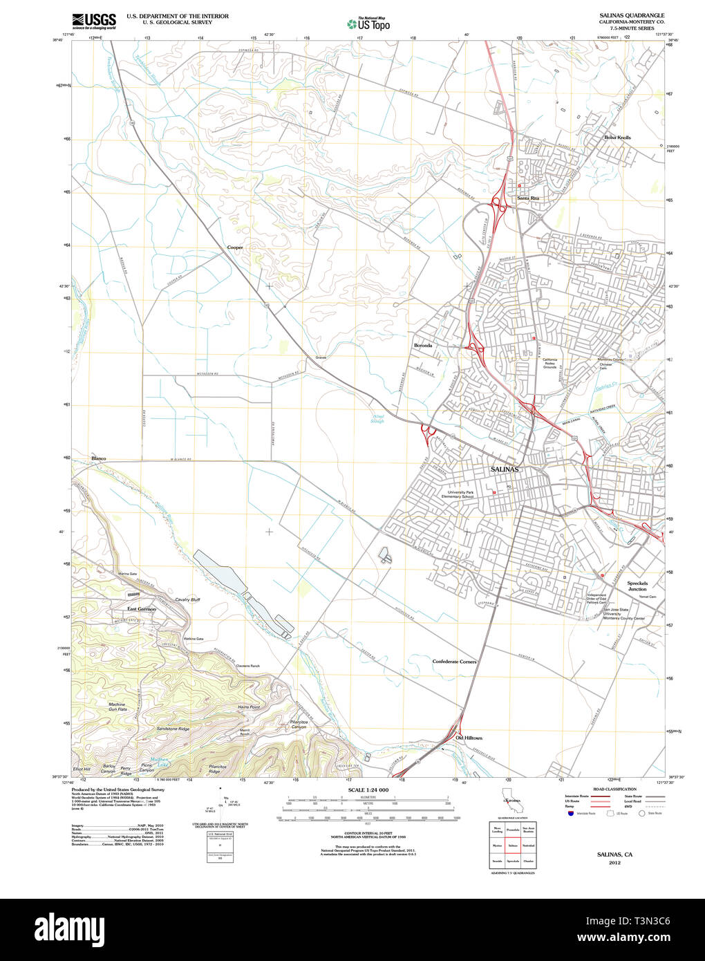 Salinas map hi-res stock photography and images - Alamy