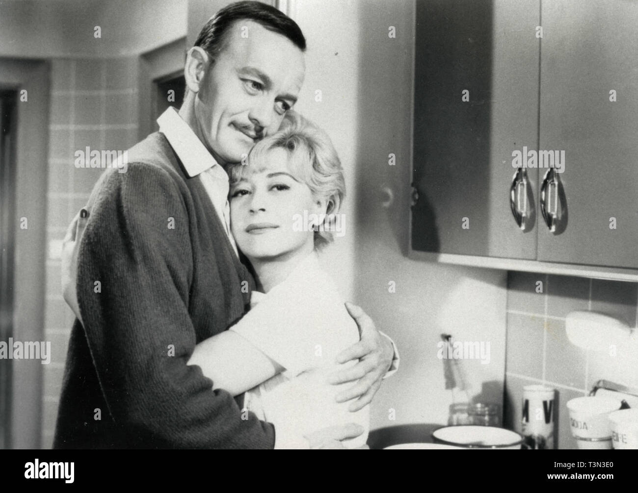 Actors Hannes Messemer and Giulietta Masina in the movie La Grande Vie ...