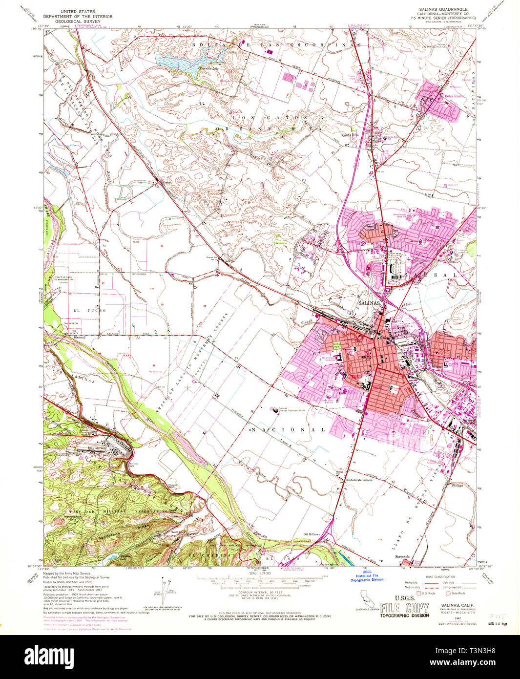 Salinas map hi-res stock photography and images - Alamy