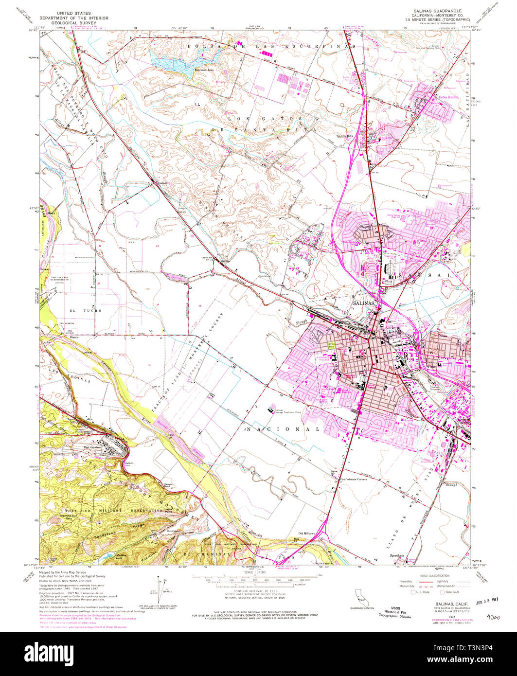 Map of salinas Cut Out Stock Images & Pictures - Alamy