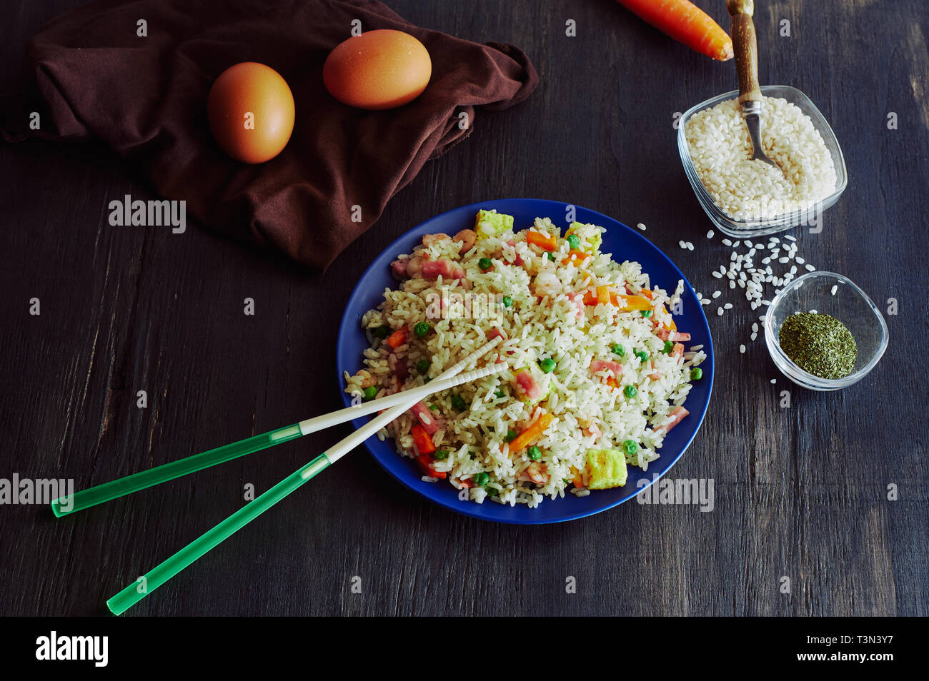 Rice three delights hi-res stock photography and images - Alamy