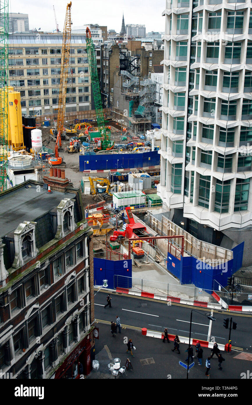 Construction work taking place at Tottenham Court Road site of the new ...