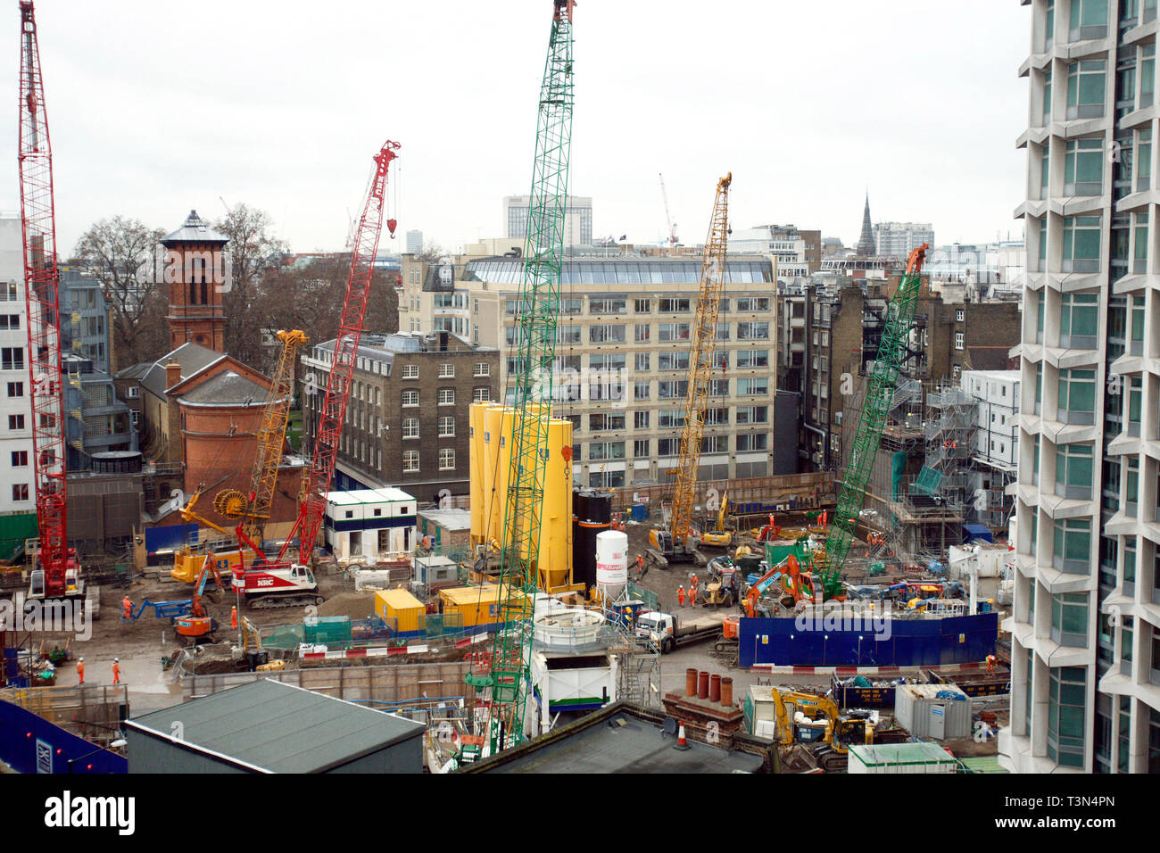 Construction work taking place at Tottenham Court Road site of the new ...
