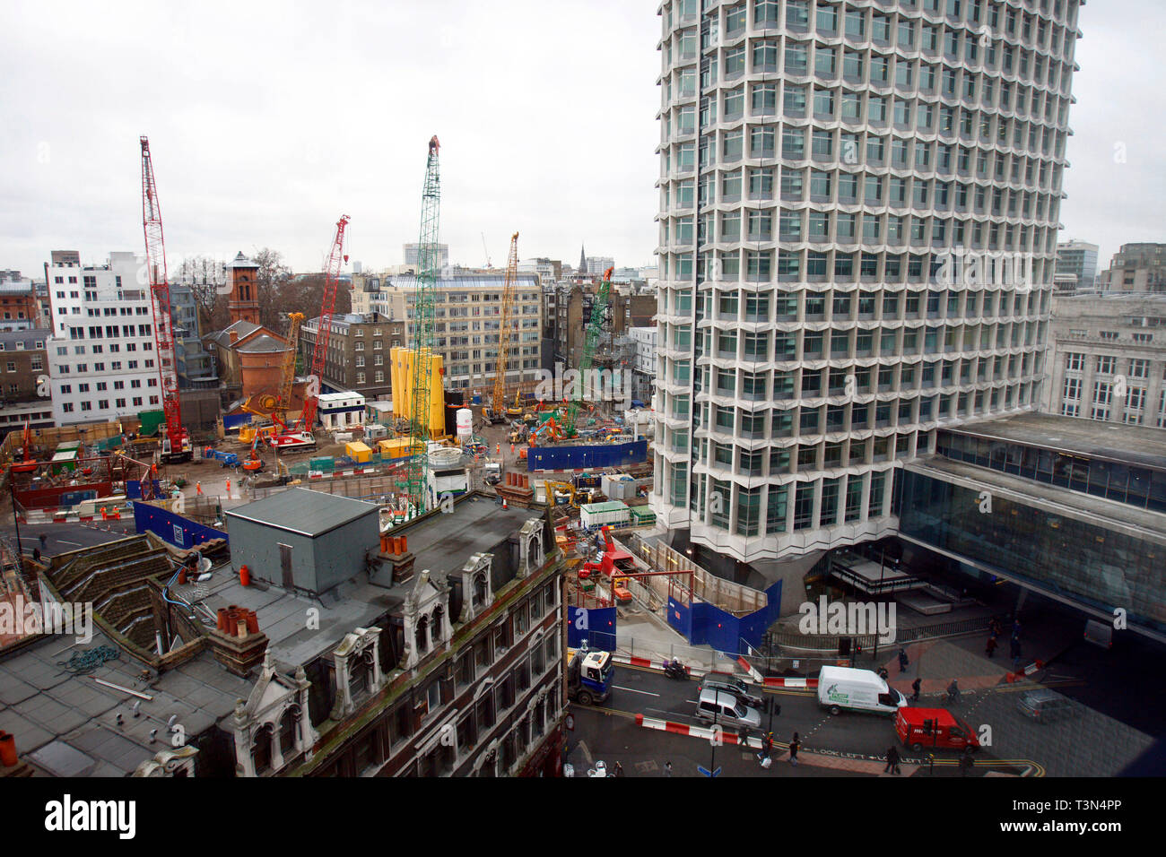 Construction work taking place at Tottenham Court Road site of the new ...