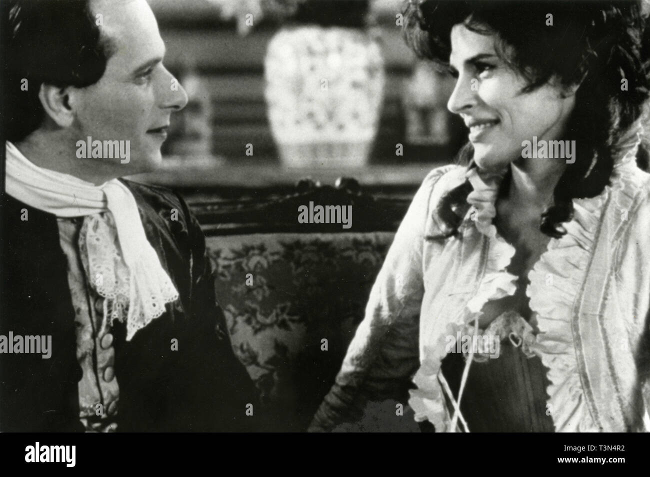 French actors Charles Berling and Fanny Ardant in the movie Ridicule ...