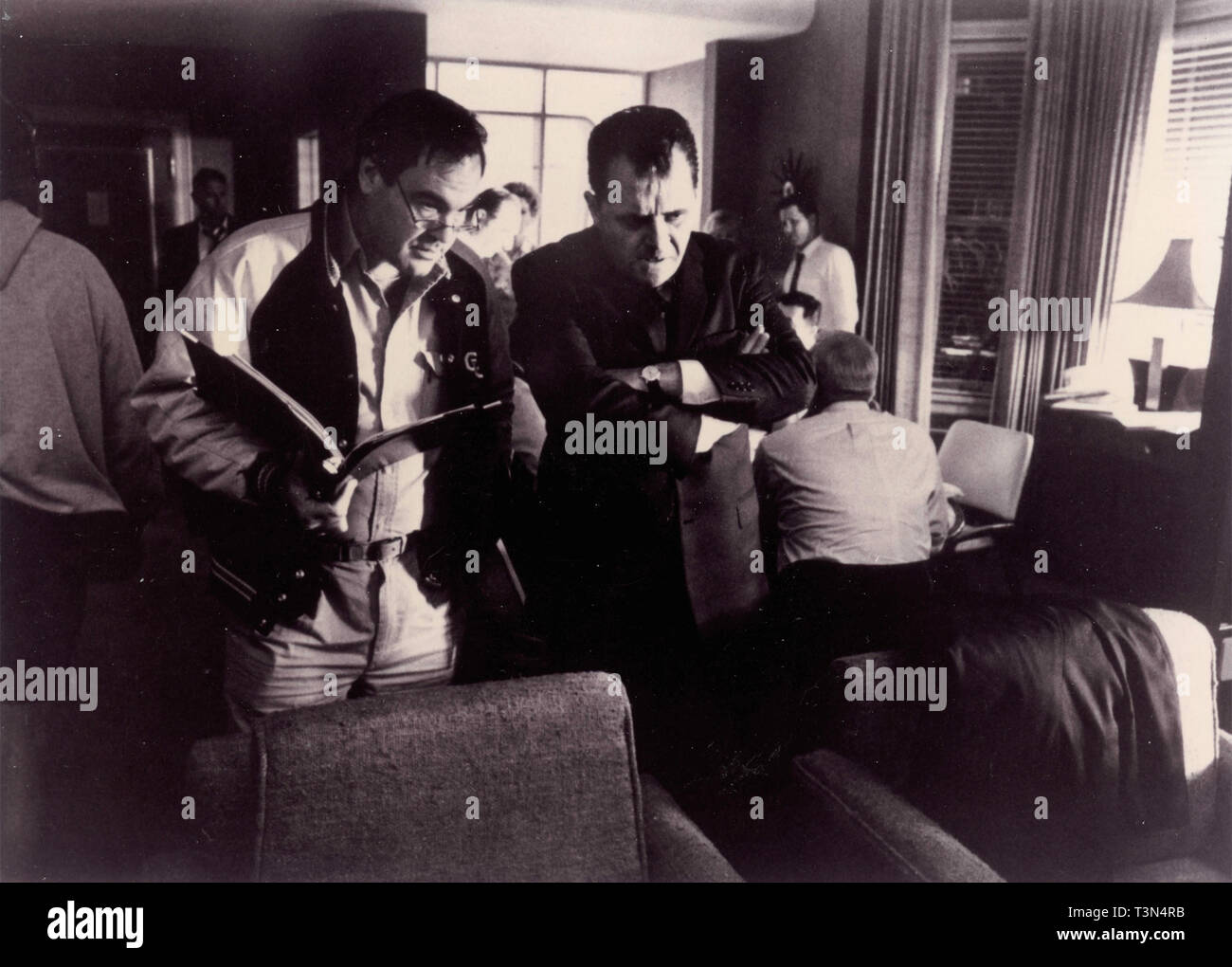 Movie director Oliver Stone and Anthony Hopkins in the movie Nixon ...