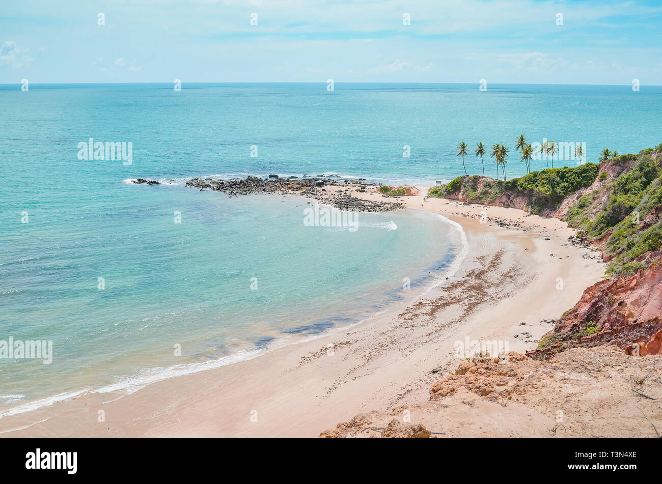 Top view of Praia de Tabatinga at Costa do Conde, Conde PB, Brazil ...