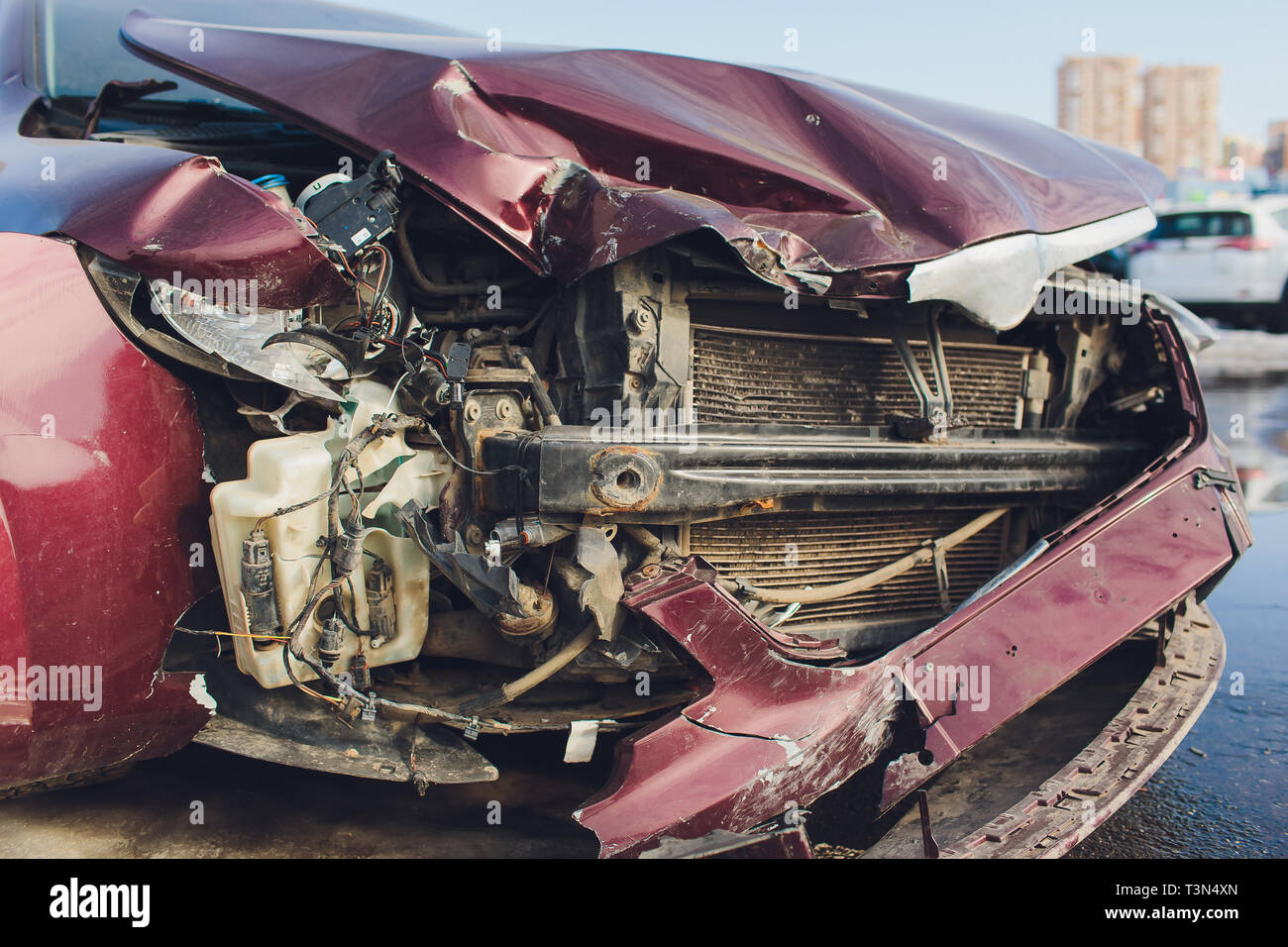 Traffic Accident Rear End Collision Damage High Resolution Stock ...
